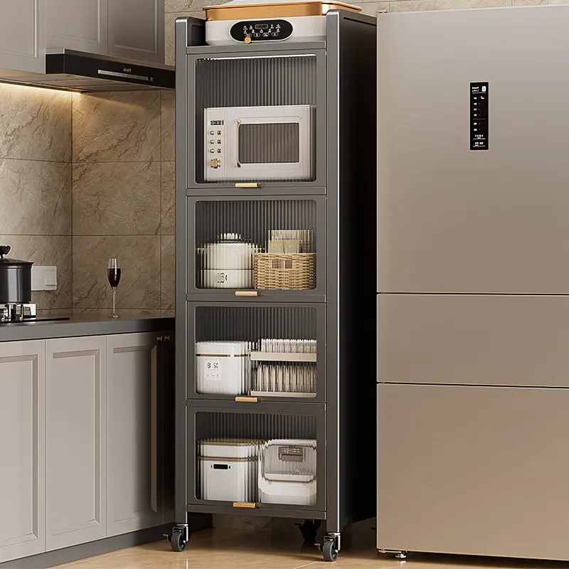 Kitchen Cabinet Slim Storage Tower | Refrigerator Side Organizer Rack ...