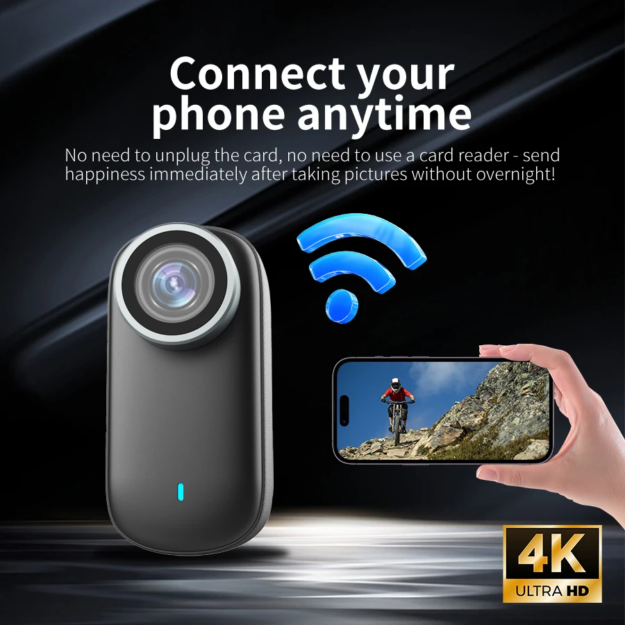 4K pixel mini thumb camera, outdoor bicycle camera, motorcycle wide ...