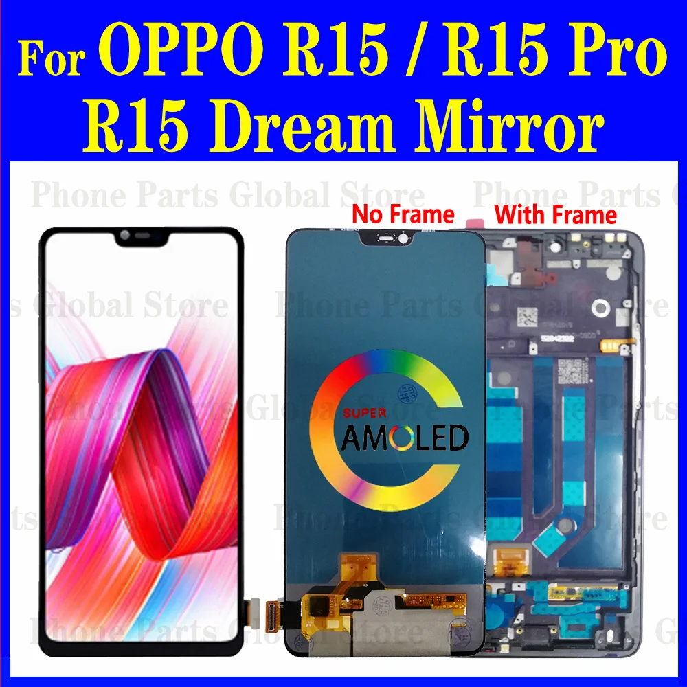 R15 LCD For OPPO R15 Pro LCD With Frame CPH1831 Display R15 Dream Mirror Screen Touch Digitizer ...