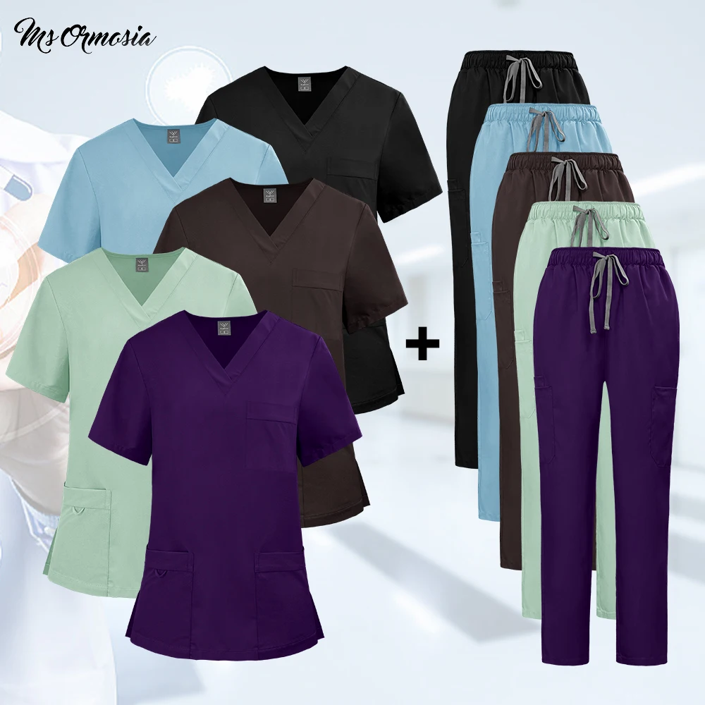 Wholesale Medical Surgical Uniforms Unisex Clinical Scrub Set Nurse ...