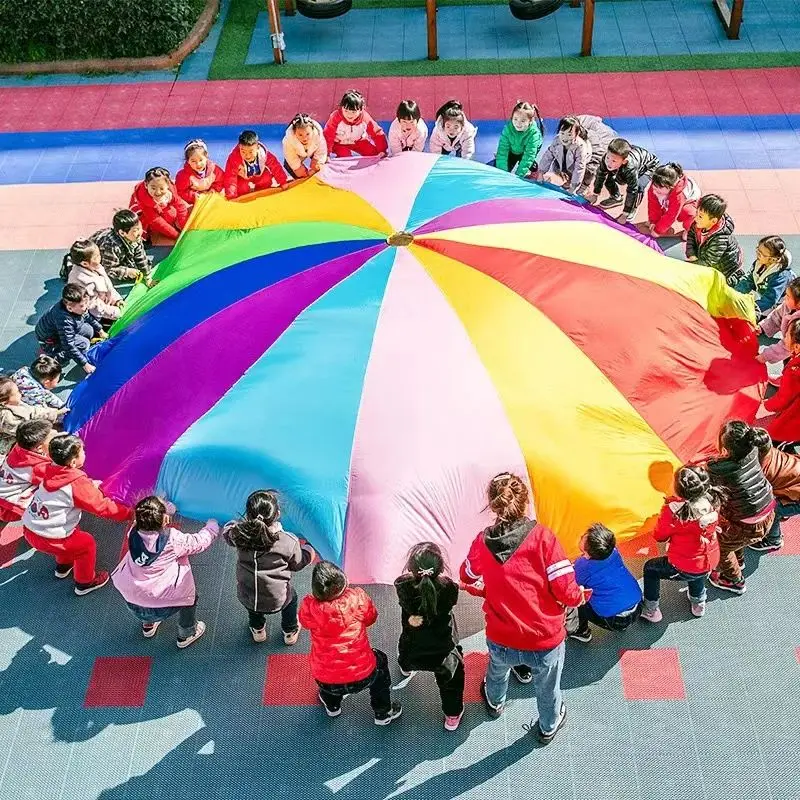 2M/6M Children's Outdoor Team Interactive Game Prop Rainbow Parachute ...