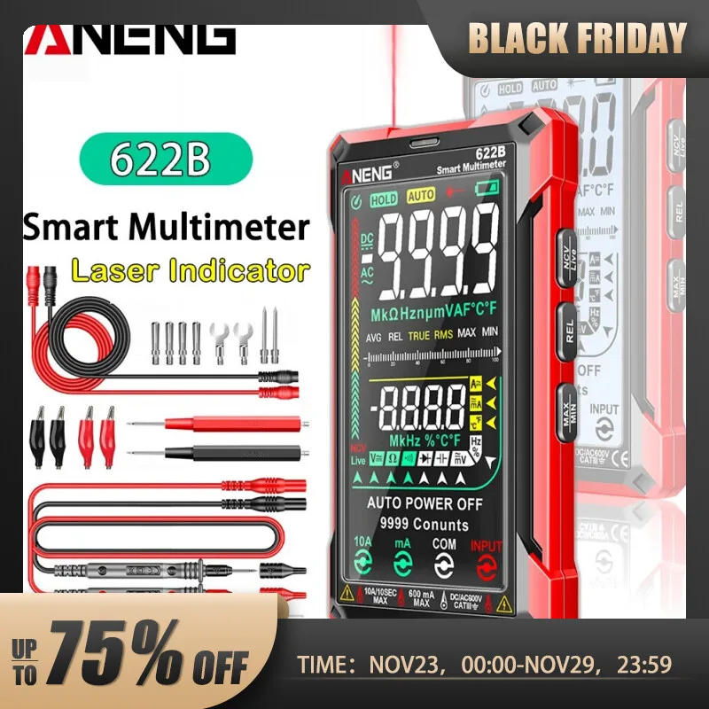 ANENG-mult-metro-Digital-inteligente-622B-medidor-de-rango-autom-tico-de-10A-valores-eficaces ...