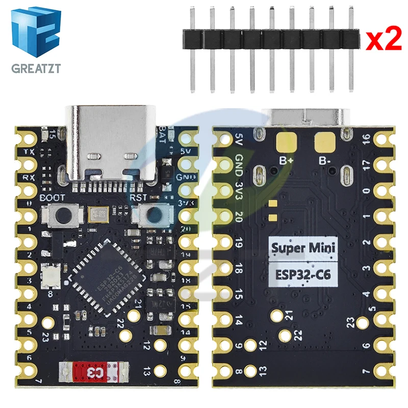 TZT-ESP32-C6-SuperMini-Development-Board-Microcontrolador-Programa-o-Aprendizagem-Controlador ...