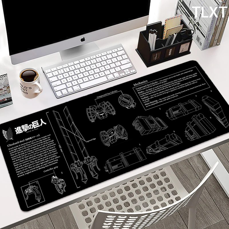 Design Locking Edge Large Natural Rubber Mouse Pad Waterproof Gamer ...