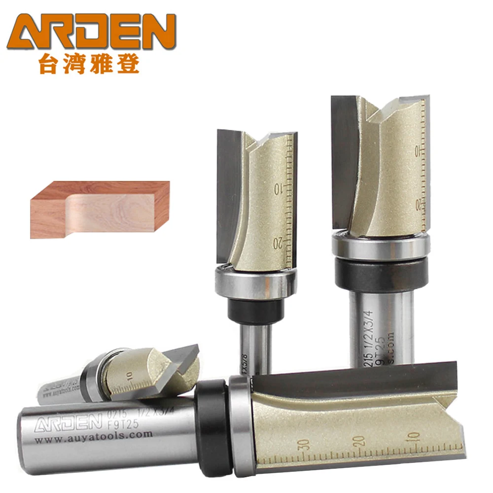 ARDEN-2F-Straight-Bit-with-Bearing-Woodworking-Cutting-Trimming-Milling ...