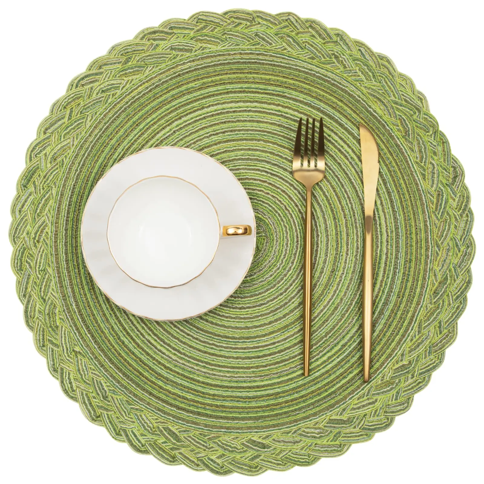 4PCS-Round-Table-Mats-Woven-Placemats-Heat-Insulation-Mat-Dining-Table ...