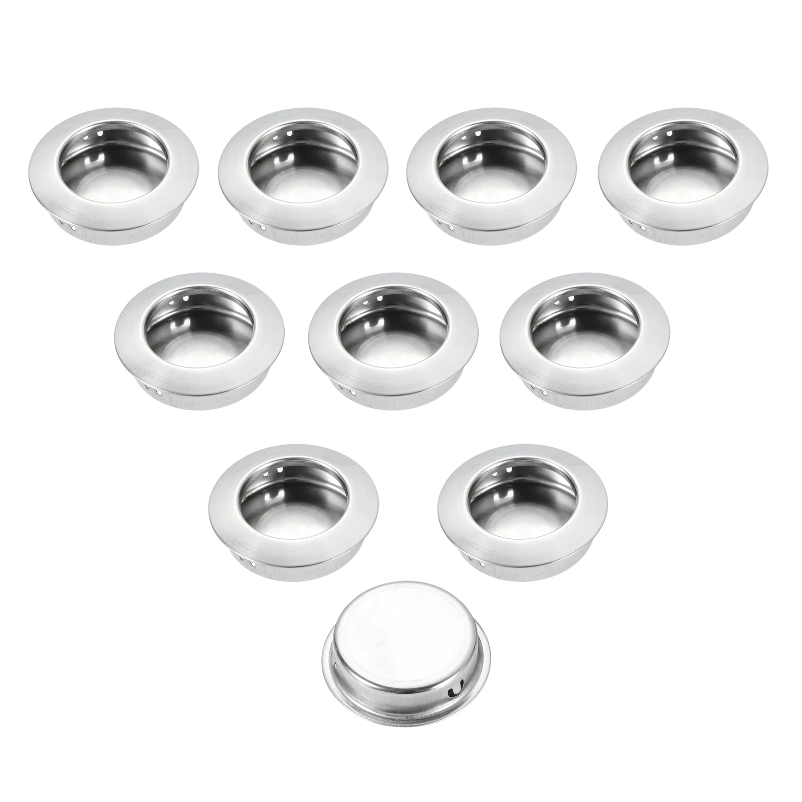 DRELD 10Pcs Stainless Steel Flat Furniture Handles Recessed Flush Pulls ...