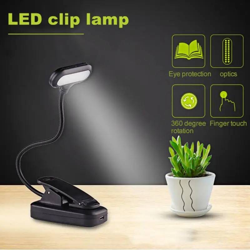 LED-Book-Lights-Eye-Protection-Night-Light-Adjustable-Mini-Clip-Soft ...