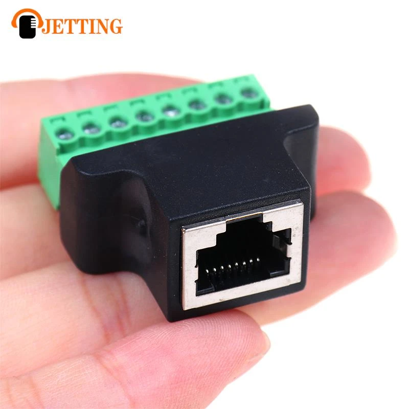 1pc RJ45 Female to Screw Terminal 8 Pin Connector Ethernet Cable ...