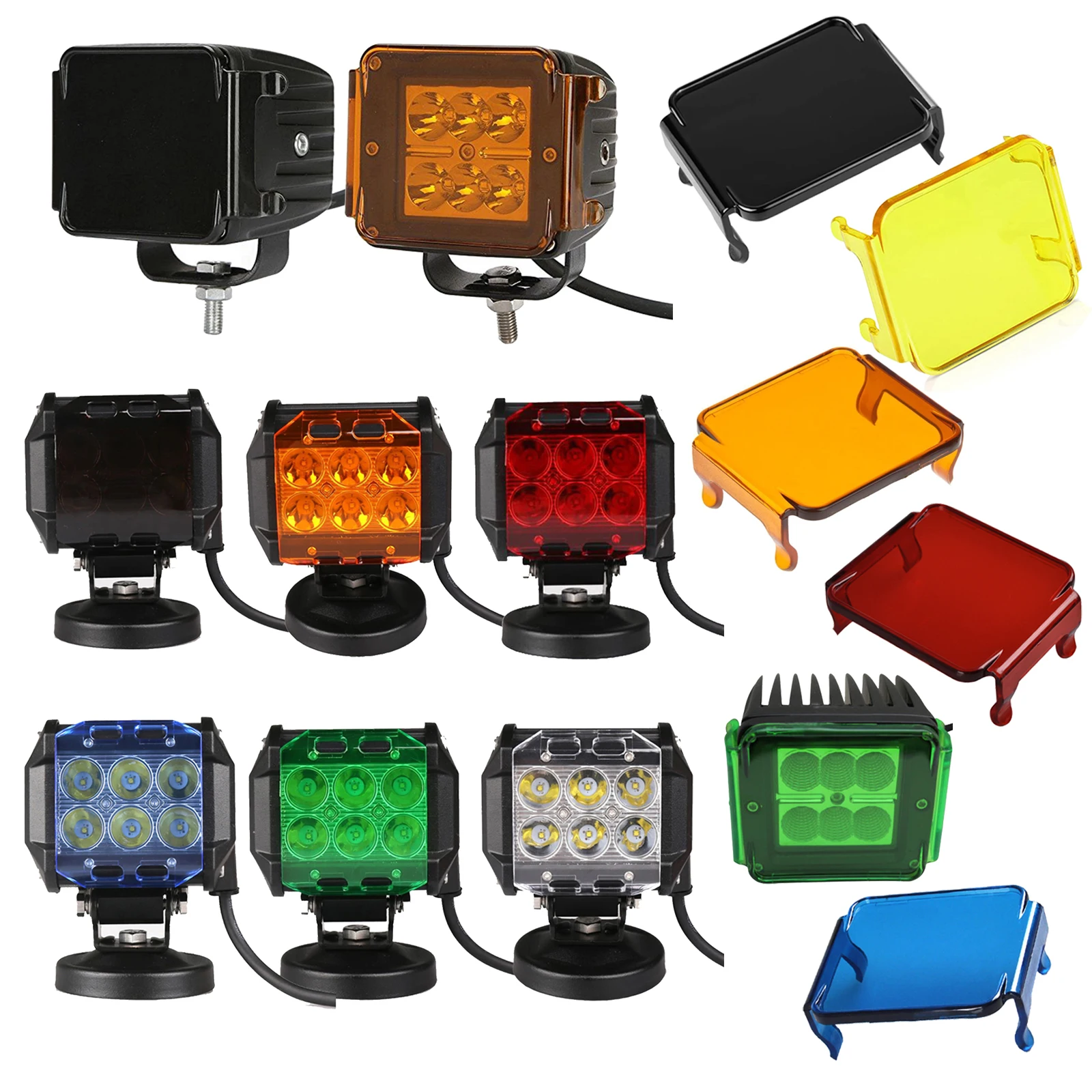 Led-Work-Light-Cover-Dustproof-Cover-Fog-Lamp-Cover-Amber-Black-Red ...