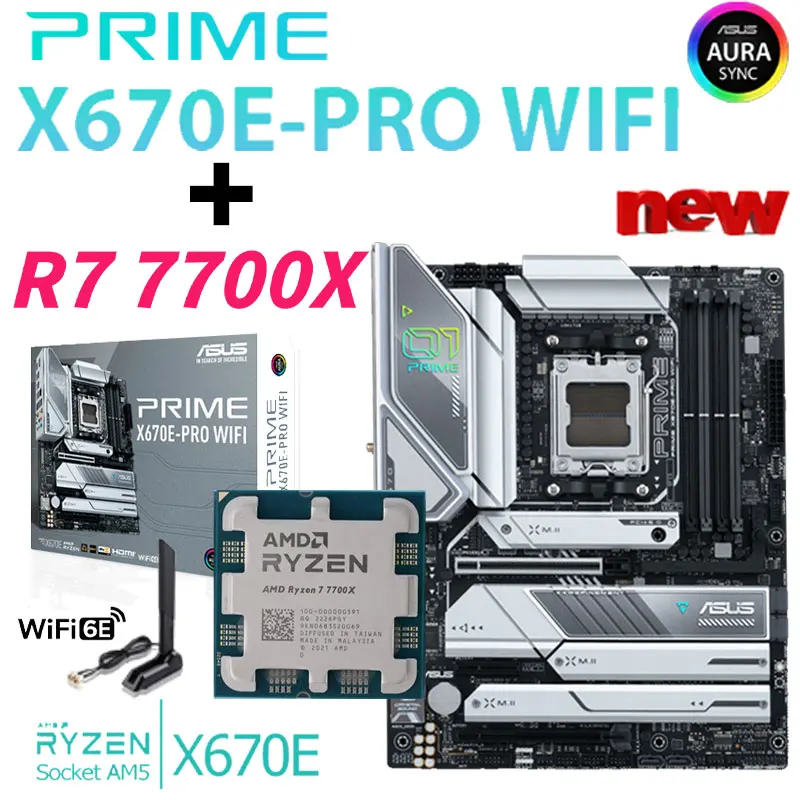 Zócalo AM5 AMD X670 ASUS PRIME x670e pro placa base con WIFI DDR5 con ...