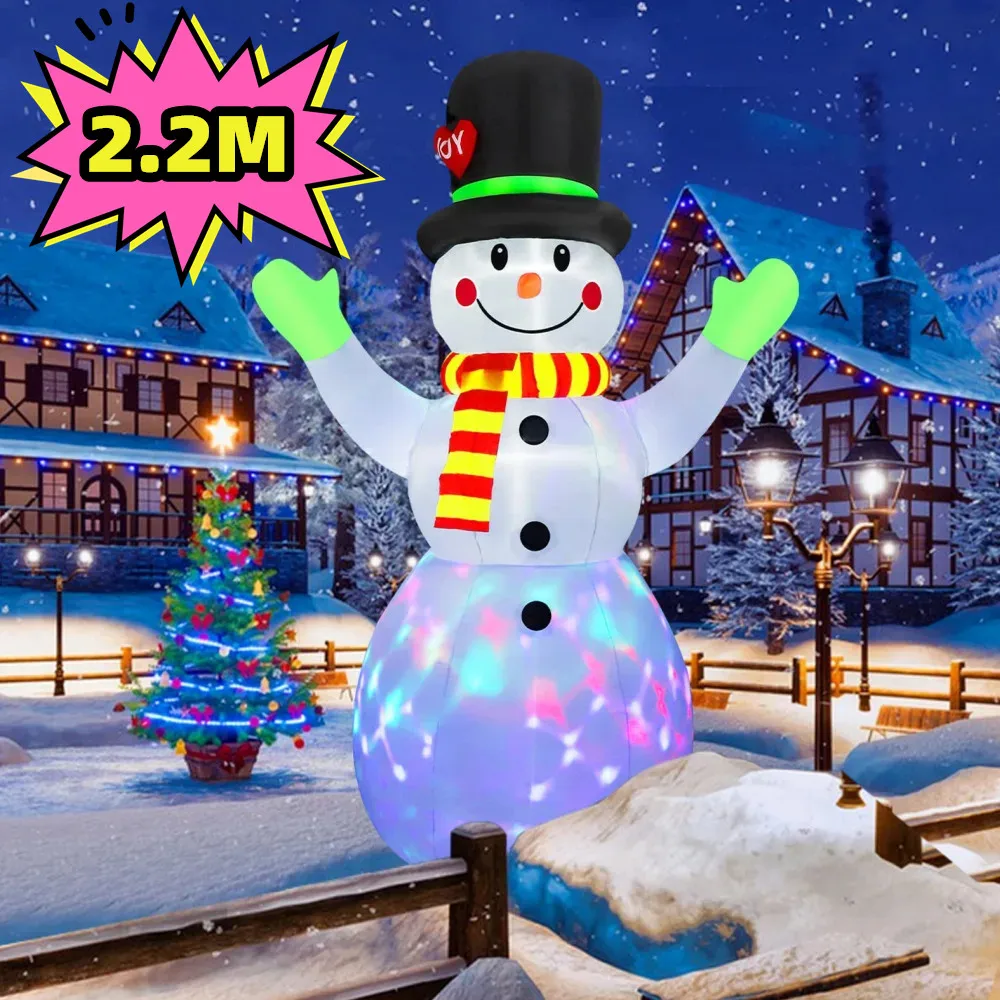 2-2M-7FT-Christmas-Inflatables-Green-Gloves-Snowman-Outdoor-Model-Built ...