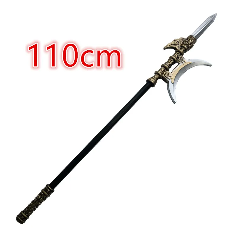 Cosplay 1:1 Chinese Advanced half moon halberd Sword Gun Weapon Three ...