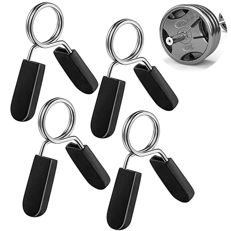 2PCS 24/28/30/50mm Barbell Clamp Spring Collar Clip Gym Dumbbell Lock ...