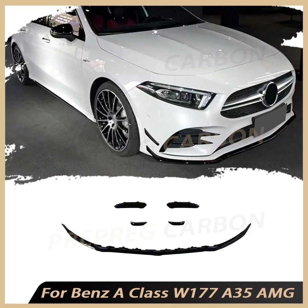 7Pcs Front Bumper Lip Front Spoiler Flaps Canard for Mercedes Benz A ...