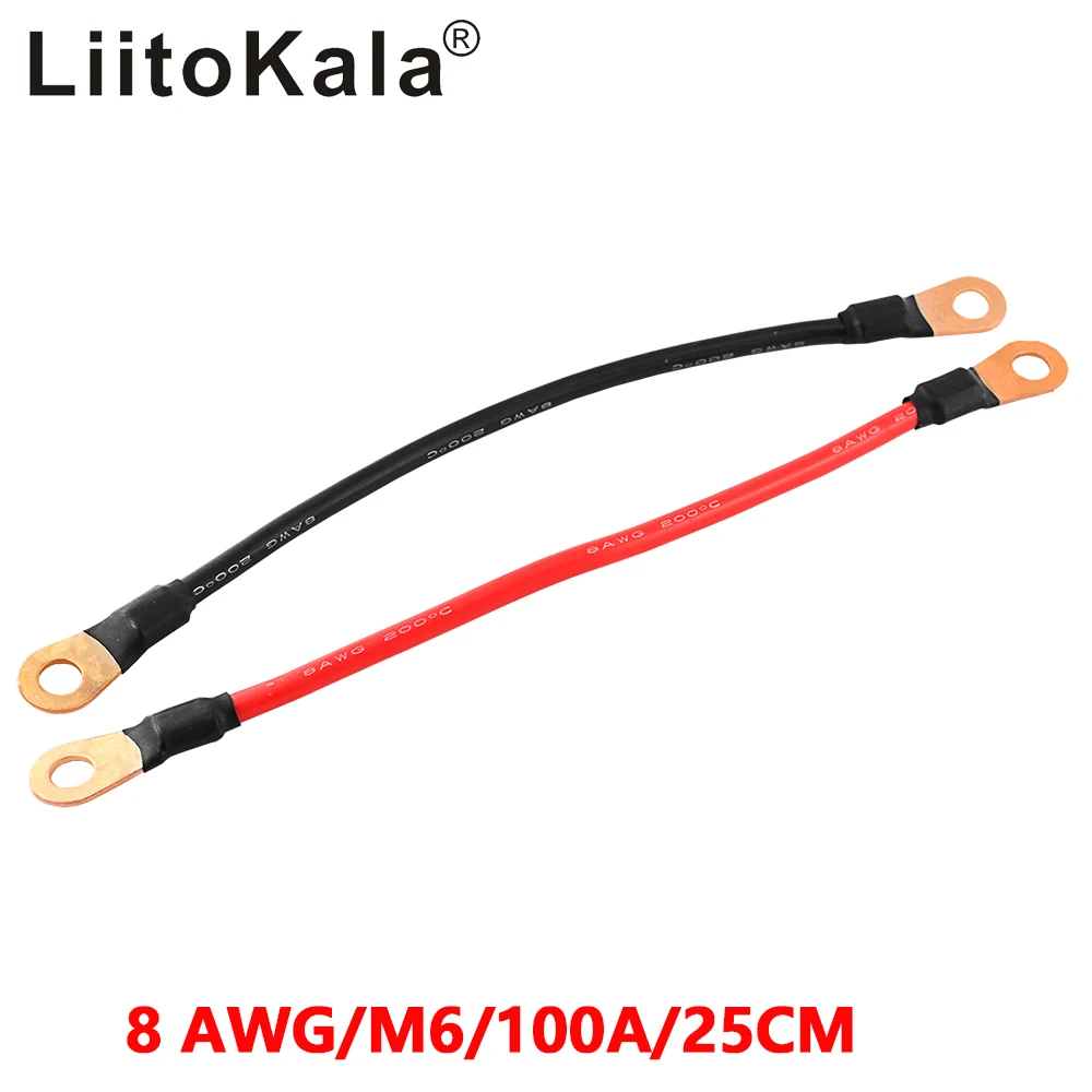 8-AWG-Battery-Connection-Cable-M6-100A-Terminal-Kit-Copper-Wire ...
