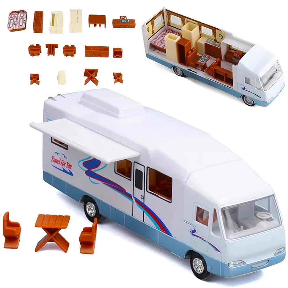 Cool-Mini-Motorhome-Toy-com-M-veis-DIY-Ve-culo-Recreativo-Die-Cast ...