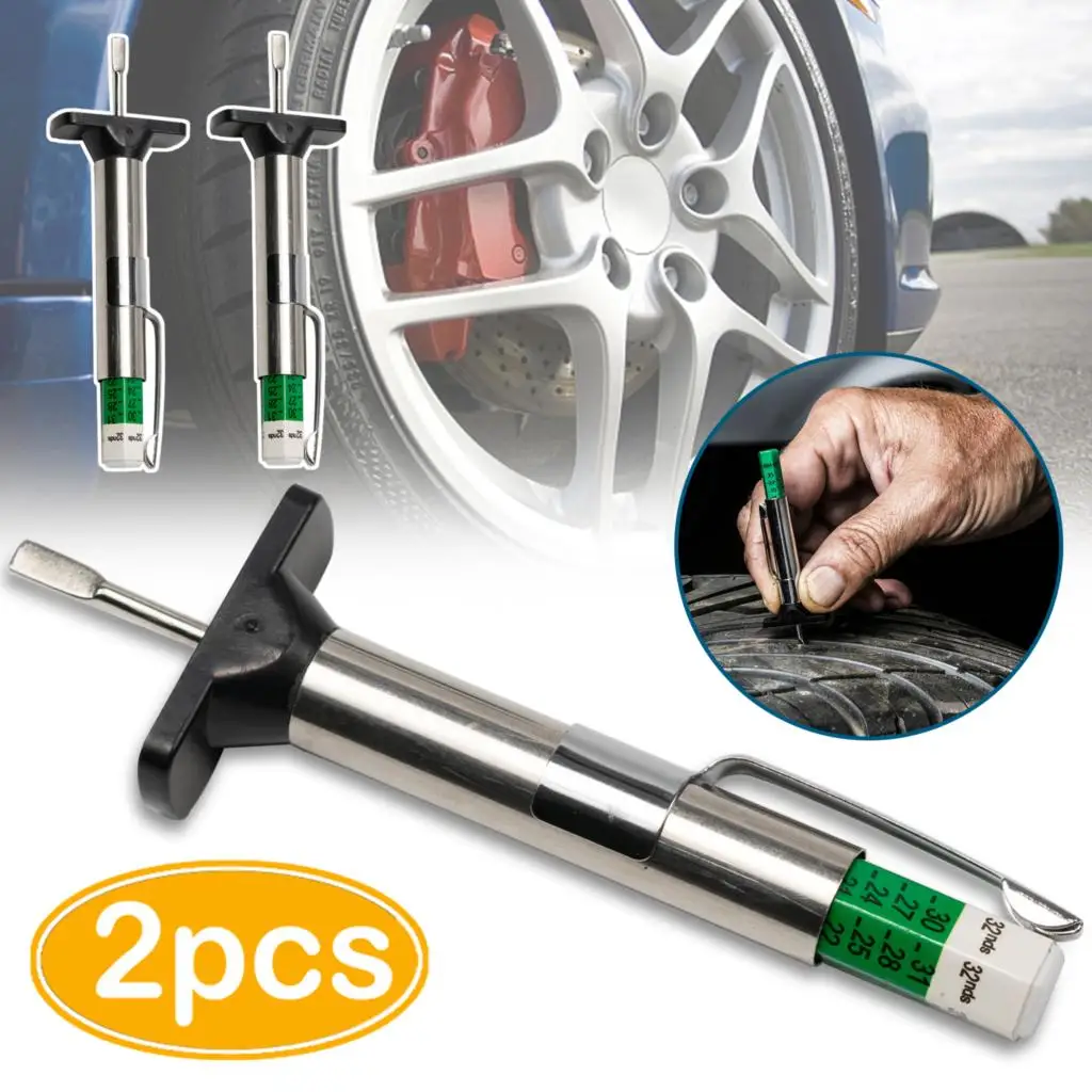 2Pcs Tyre Safety Kit Tire Gauge for Tread Depth Car Tire Measurer ...