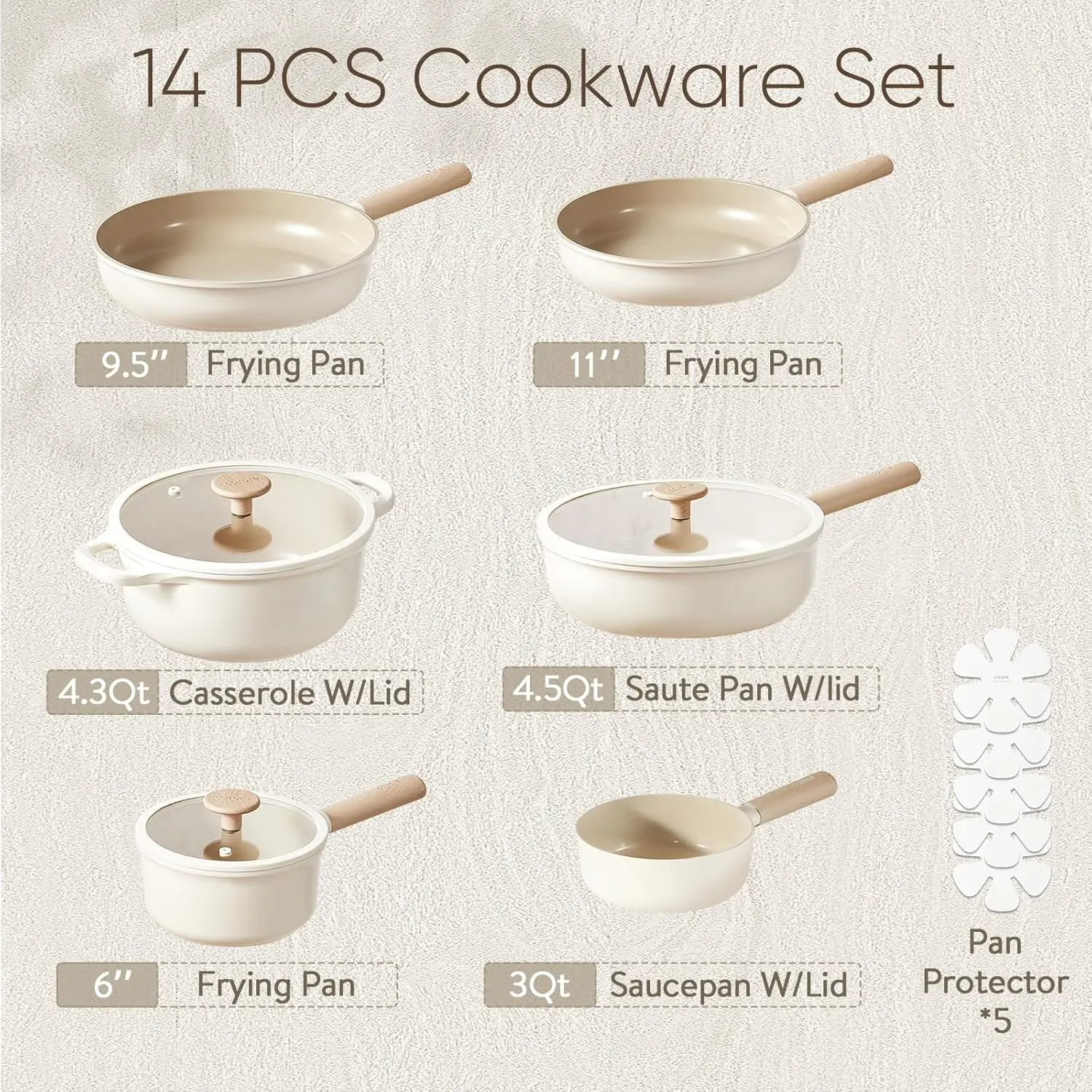 14-Piece Ceramic Nonstick Cookware Set – Kitchen Staples Plus