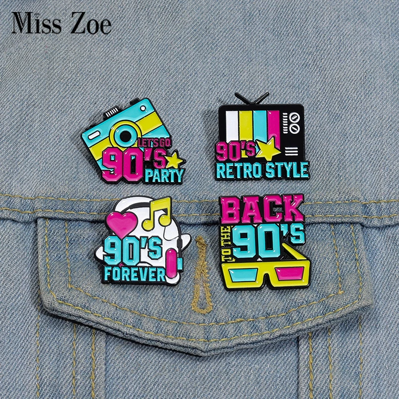 90-s-RETRO-STYLE-Enamel-Pins-Custom-Cartoon-Nostalgia-Brooches-Lapel ...