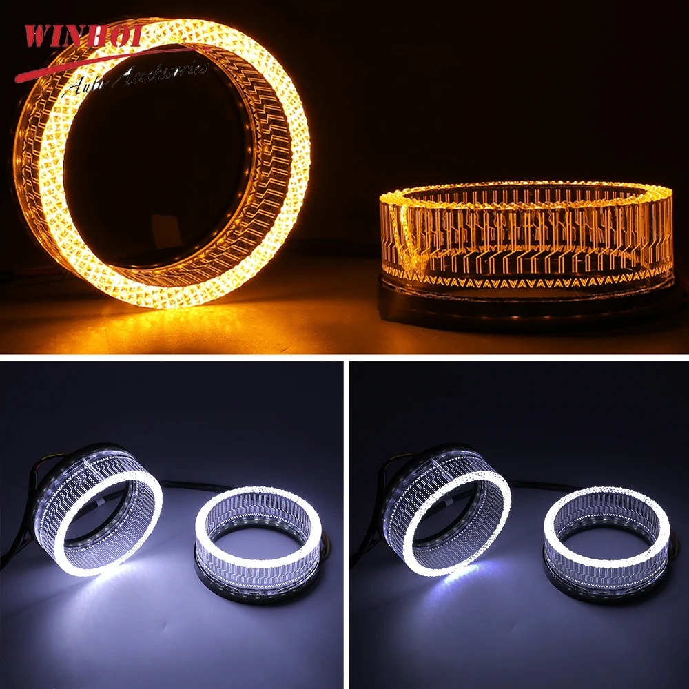 3-Inch-LED-Angel-Eyes-Bi-Xenon-Projector-Lenses-LED-Headlights-Daytime ...