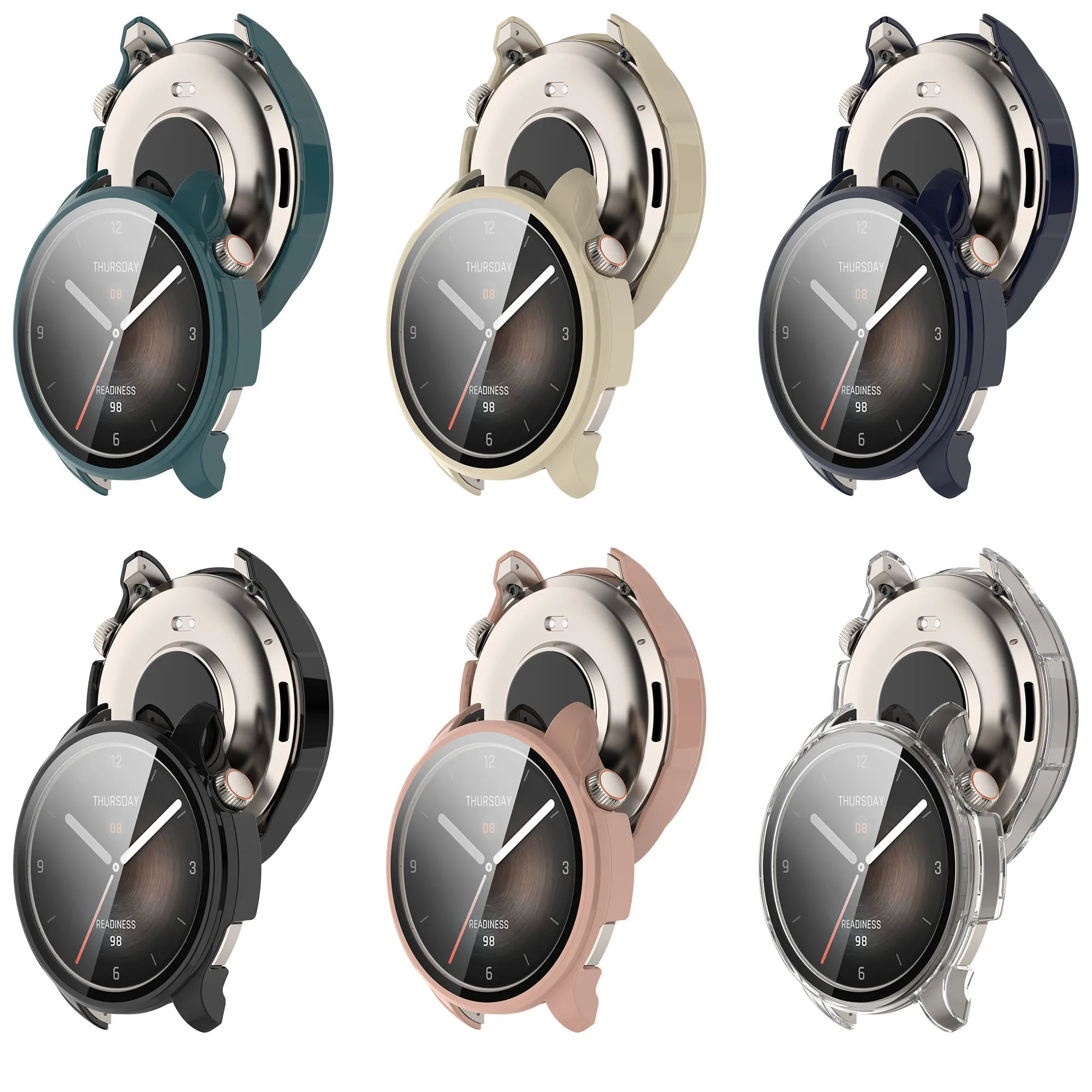 Hard-Edge-Shell-Glass-Screen-Protector-Film-Smartwatch-Frame-Case-For ...