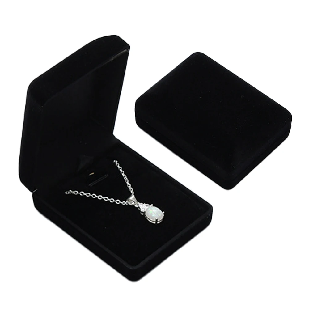 1pc Velvet Pendant Necklace Box Jewelry Gift Storage Display Case for ...