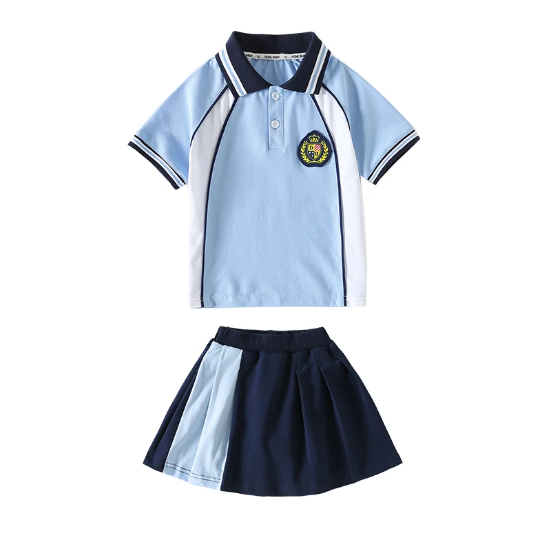Summer-School-Kids-Uniforms-Girl-Skirt-Uniform-set-Boy-Polo-Shirt ...