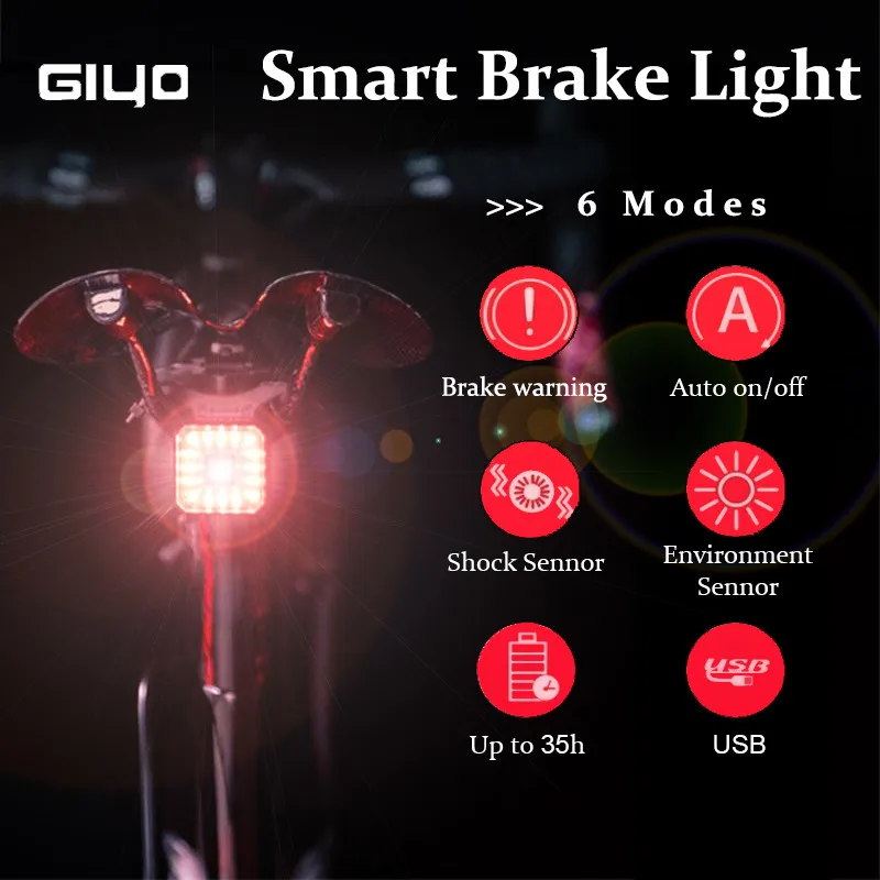 GIYO-Cycling-Taillight-Rear-Light-Bicycle-Smart-Auto-Brake-Sensing-LED ...