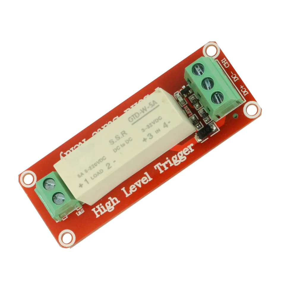DC 5V 220V 5A 1 Channel SSR Solid State Relay Module High Low Level ...