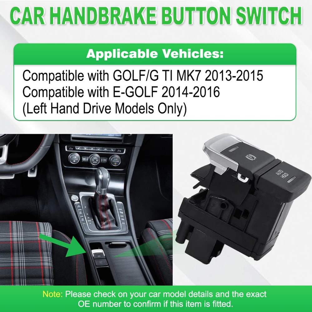 Electronic Handbrake Switch Parking Brake Button For VW Golf GTI MK7 ...
