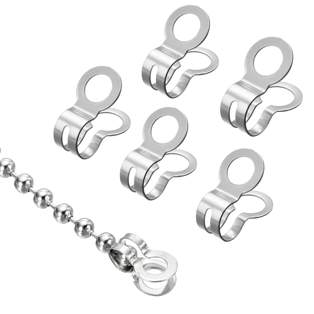 50pcs No Fade Stainless Steel Ball Chain Connector Double Ring Link ...