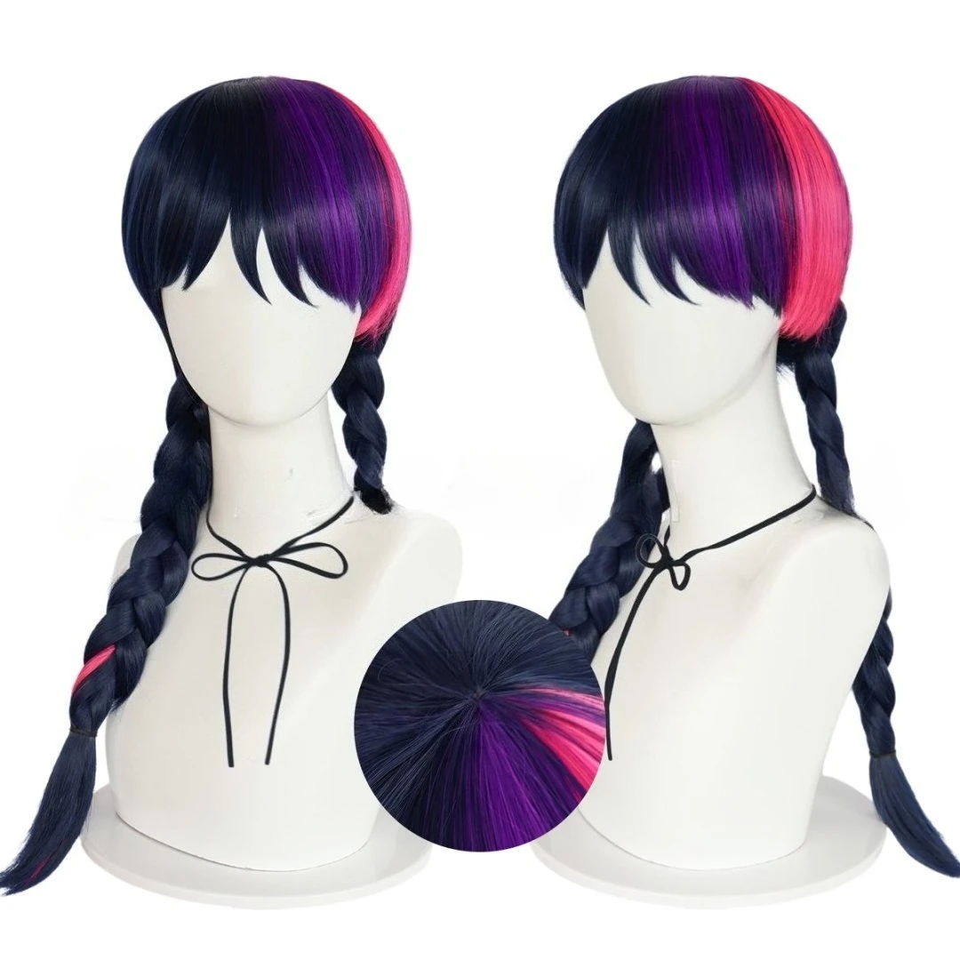 Anime Twilight Sparkle Cosplay Wig Long Mixed Purple Pink Blue Color ...