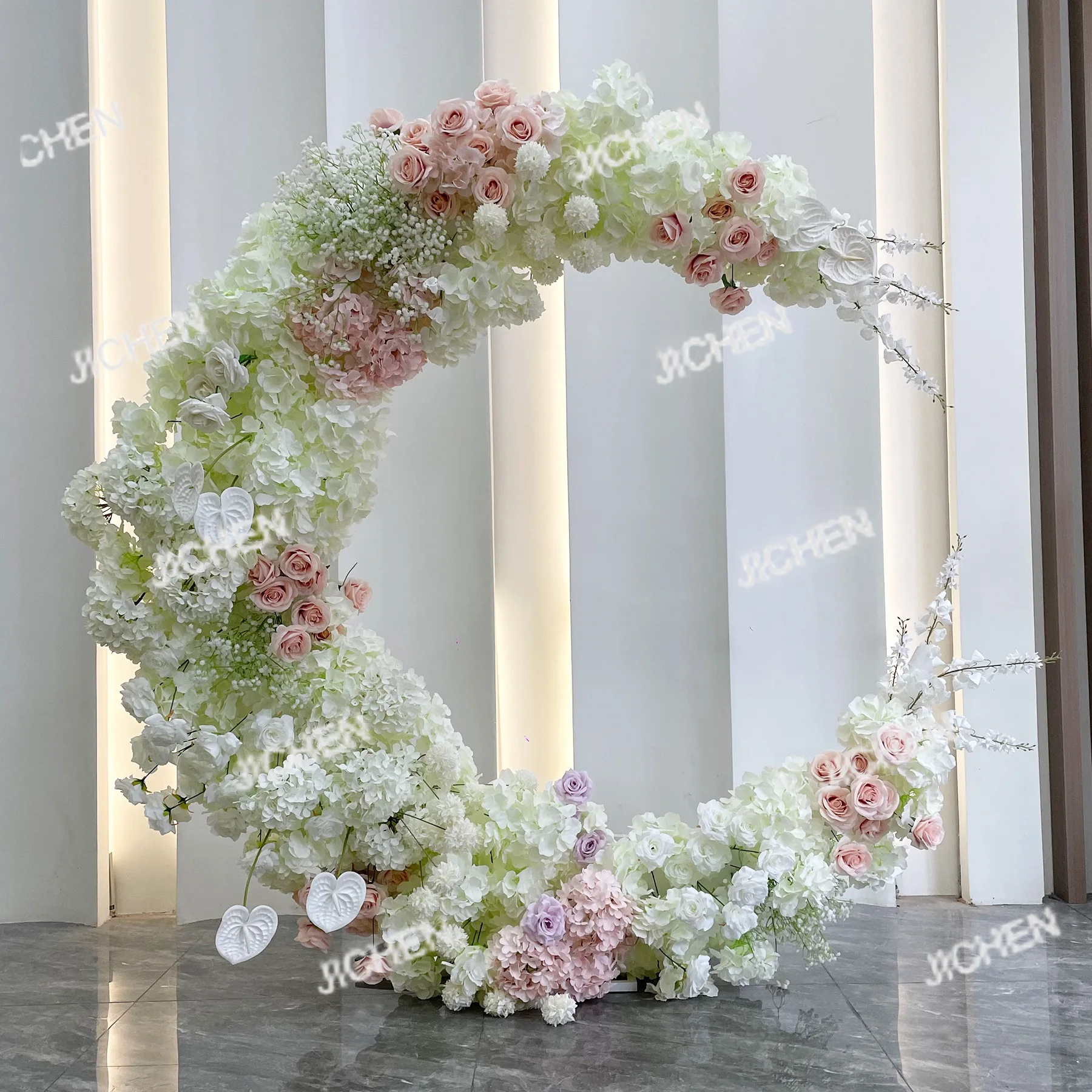 Proposal ceremony, wedding decoration, moon arch floral arrangement ...