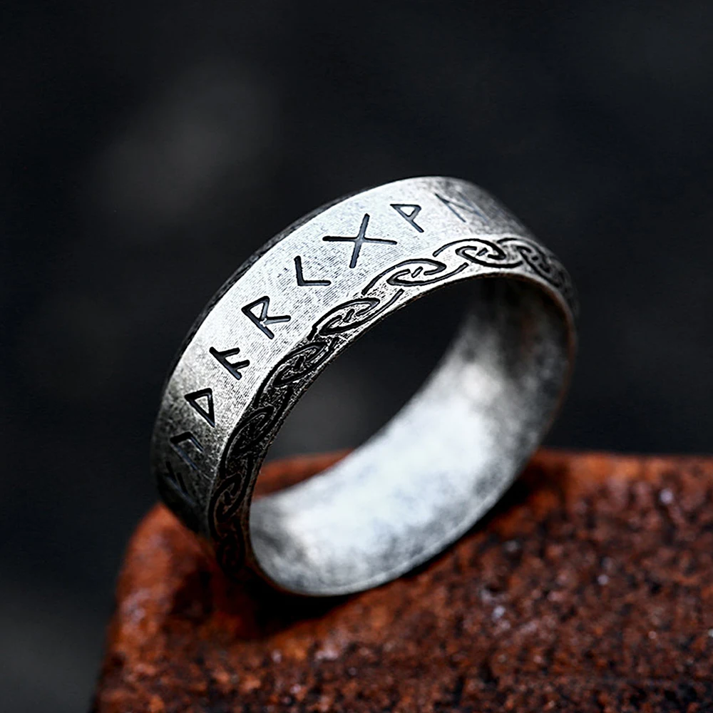 Viking Ring Nordic Rune Rings | Stainless Steel Amulet Rings - Vintage ...
