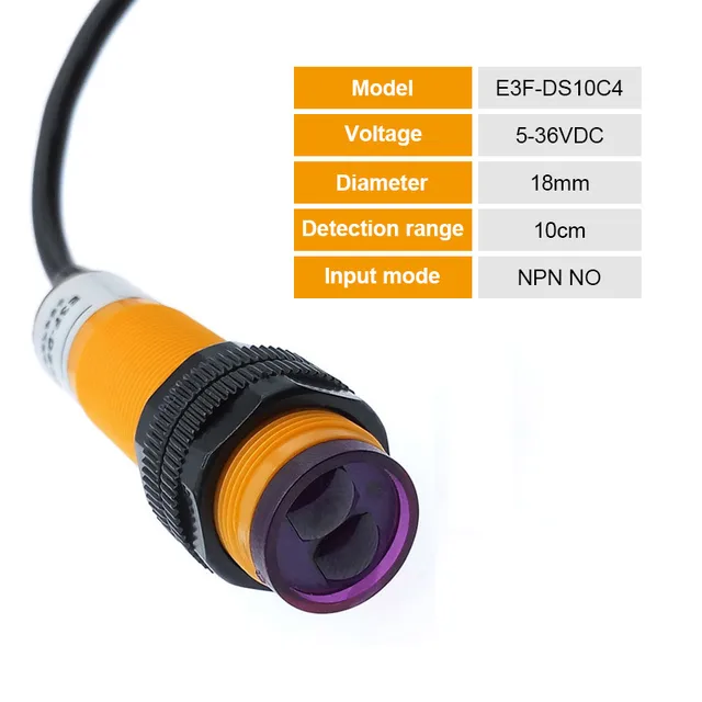 E3F-DS30C4 Proximity Switch Photoelectric sensor switch NPN PNP DC5-36V 30cm Detection Range ...