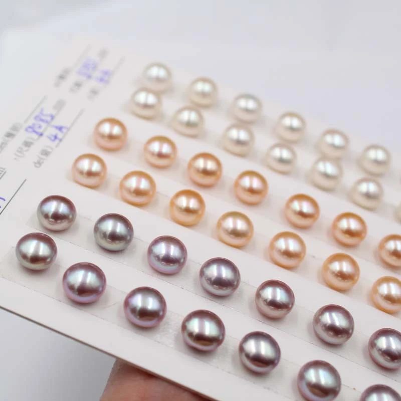 5A Grade Particle Glare Half Hole Flat Round Natural Freshwater Pearl ...