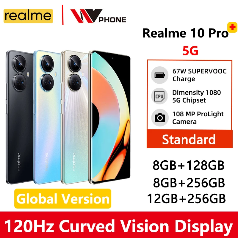 Global Version Realme 10 Pro Plus Smartphone Dimensity 1080 5g ...