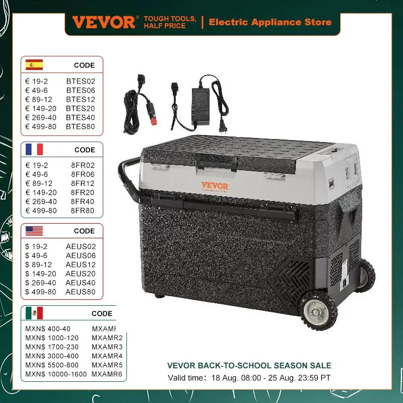 VEVOR-38L-53L-Portable-Car-Refrigerator-Freezer-Electric-Mini-Fridge ...