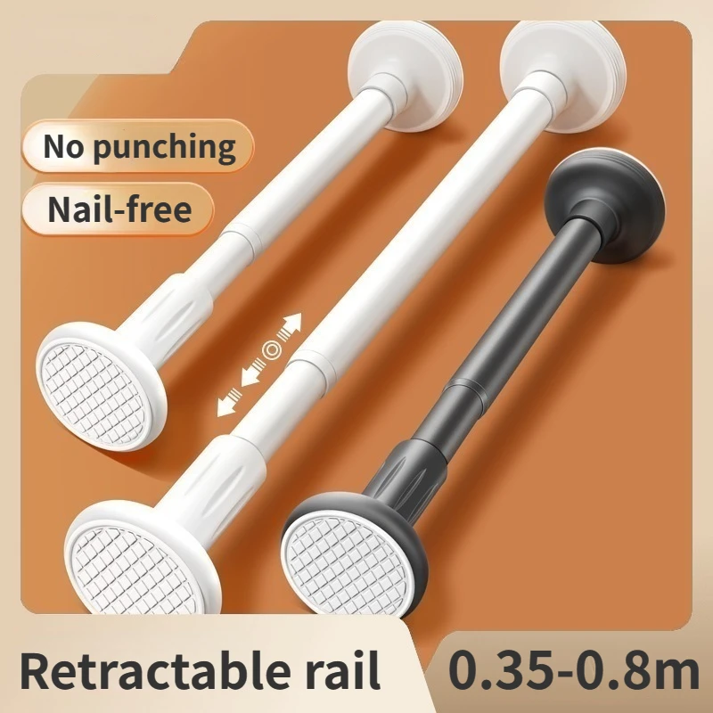 No-Punch-Telescopic-Pole-Wardrobe-Rails-Free-Installation-Nail-free ...