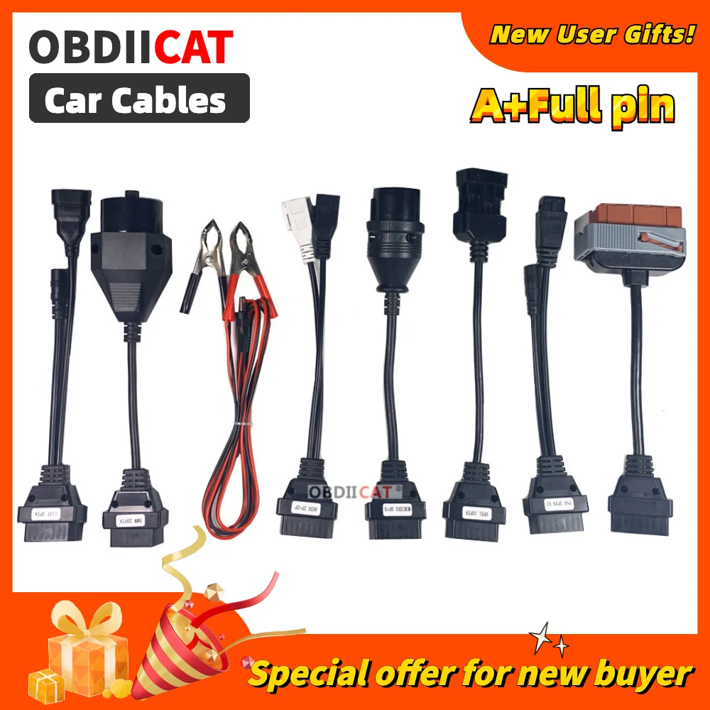 New-vci-Full-Set-8pcs-Car-Cable-Set-TCS-OBD2-Diagnostic-Tool-OBD-2 ...