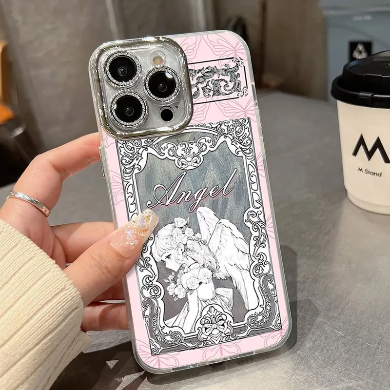 Middle Ages Retro Estheticism Angel iPhone Case For iPhone 16 15 14 13 ...
