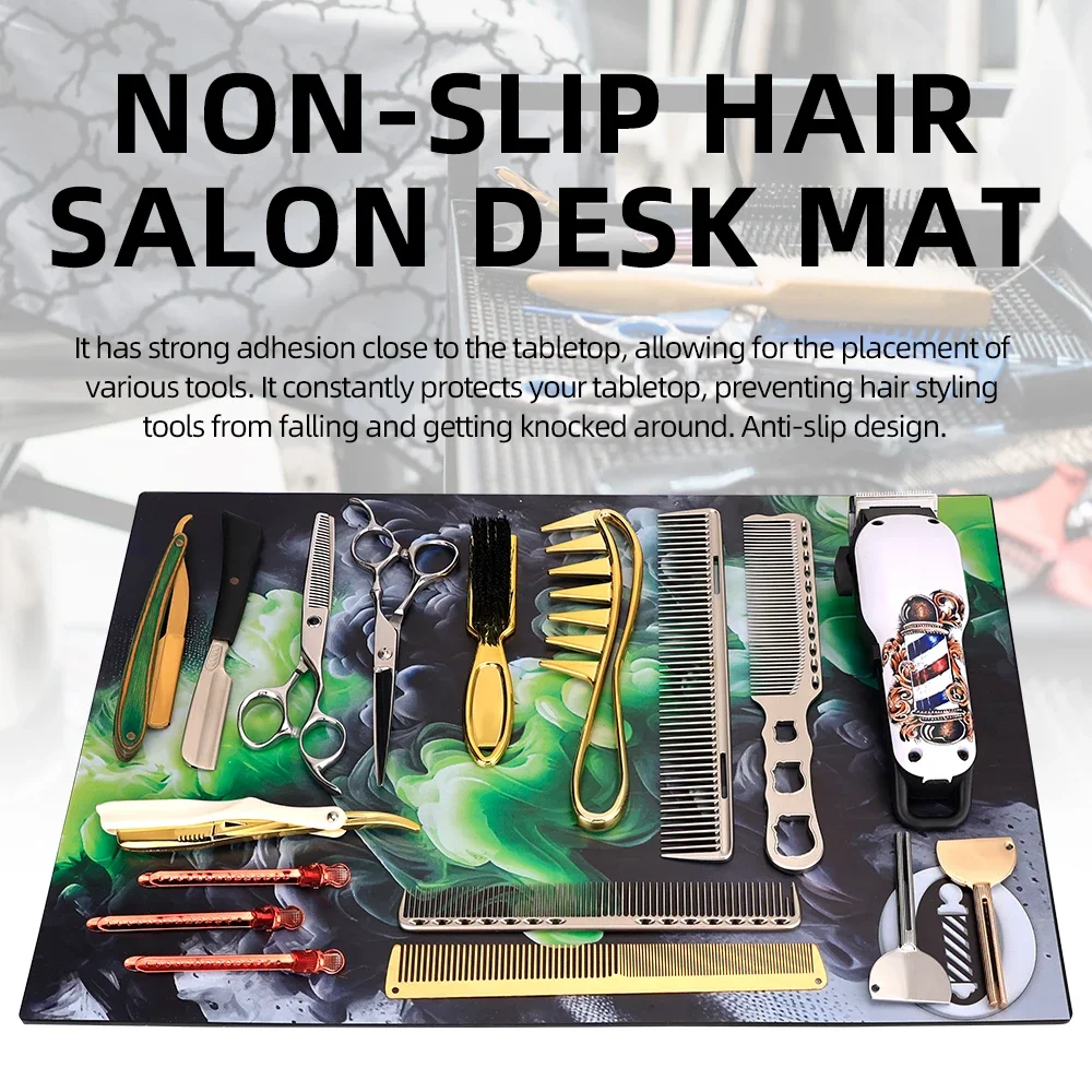 Professional Heat Resistant Barber Mat, Non-Slip Desktop Mat for Salon ...