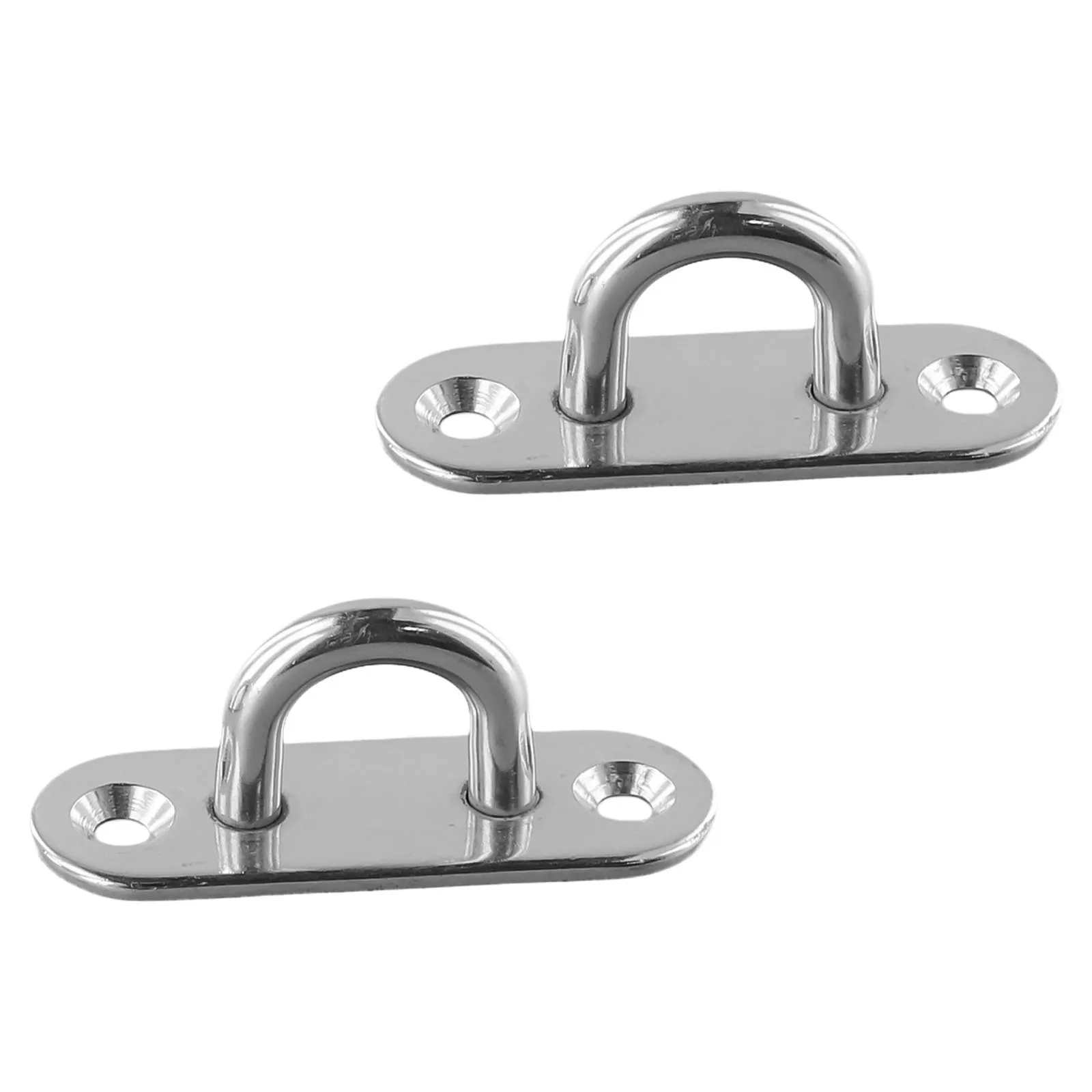 2pcs-Eye-Plate-Oblong-Pad-U-Shaped-Ring-Hook-Heavy-Duty-Stainless-Steel ...