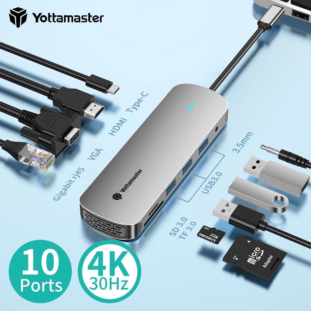 Yottamaster-concentrador-de-red-USB-tipo-C-a-USB-3-1-de-10Gbps ...