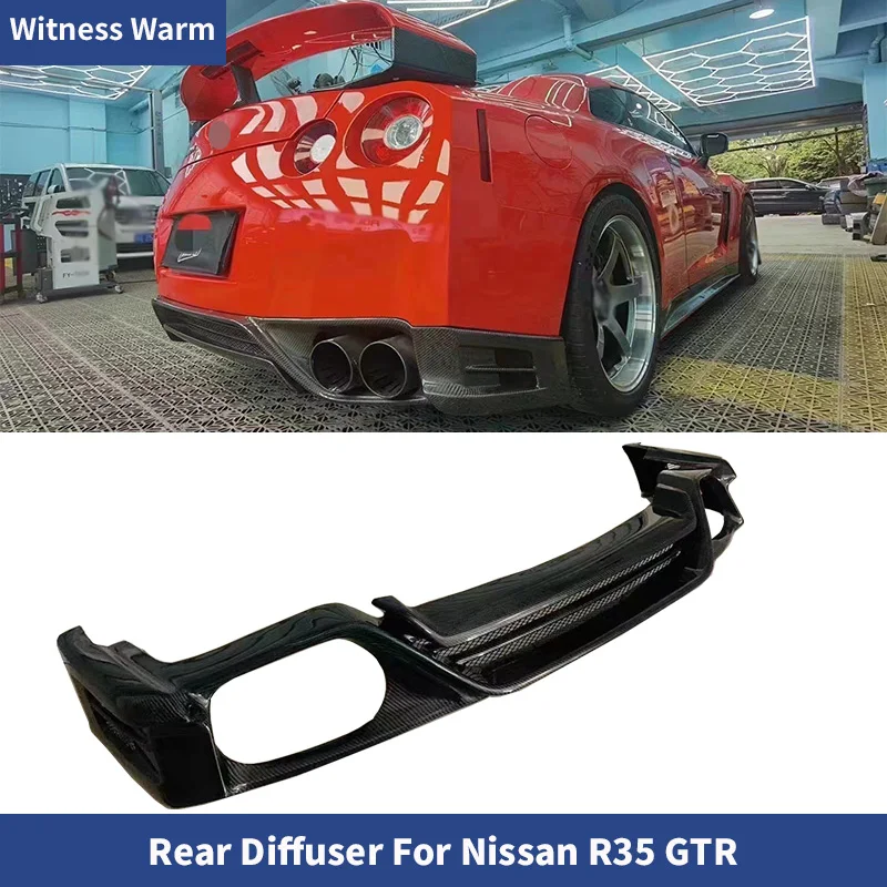 Rear Diffuser Bumper Lip Spoiler For Nissan R35 Gtr Gt-r 2008-2015 Real ...