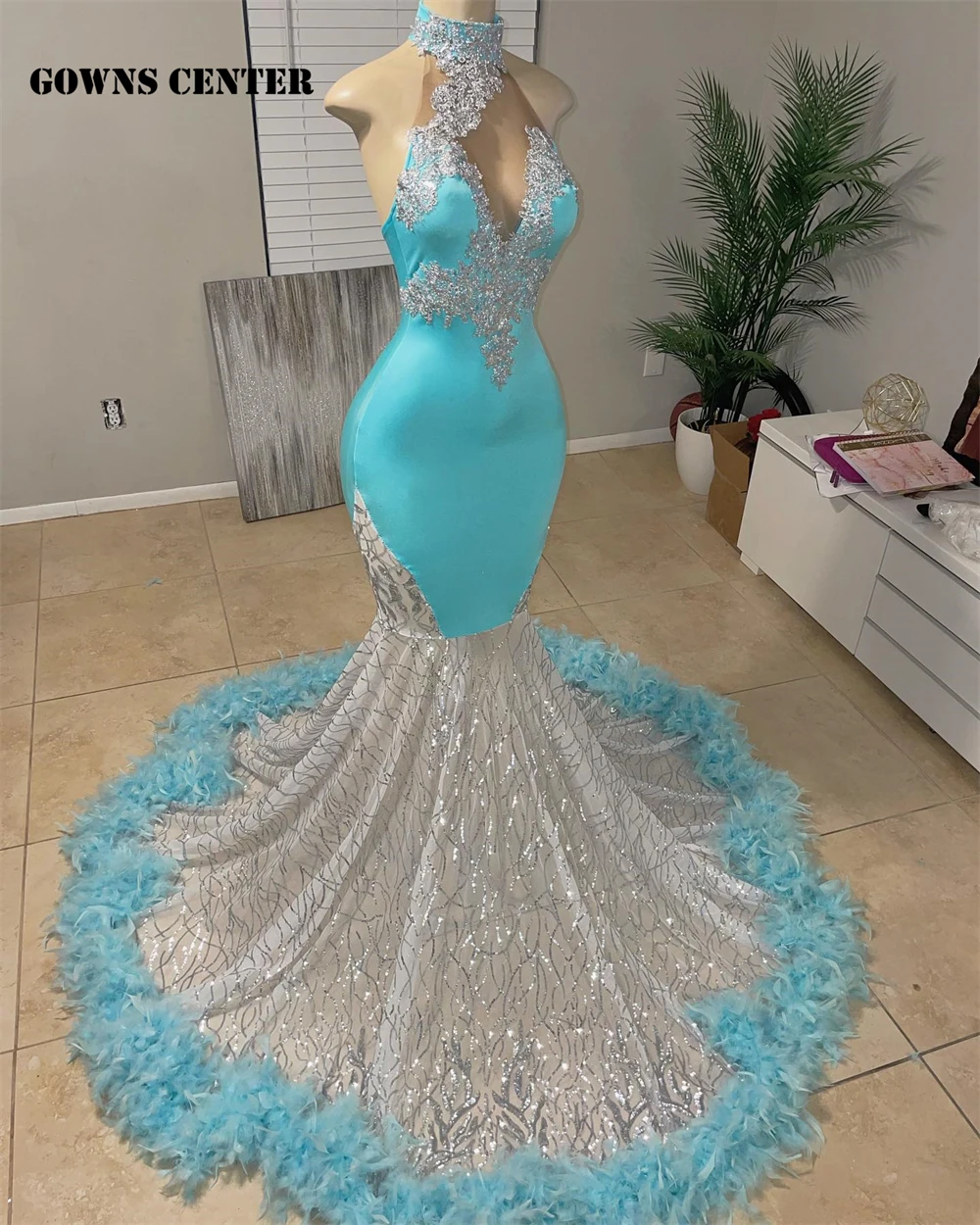Tiffany Blue Mermaid Prom Dresses