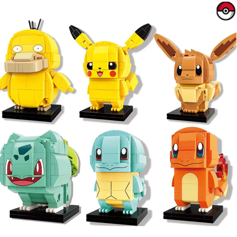 Cartoon Brick Pokemon Pikachu Eevee Psyduck Charmander Squirtle ...