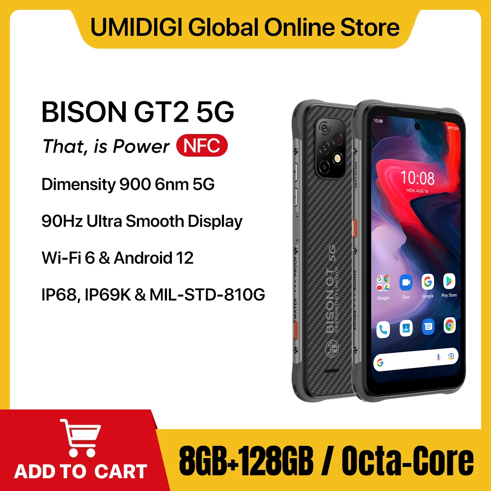 UMIDIGI-BISON-GT2-GT2-Pro-5G-IP68-IP69K-Rugged-Smartphone-Android-12 ...