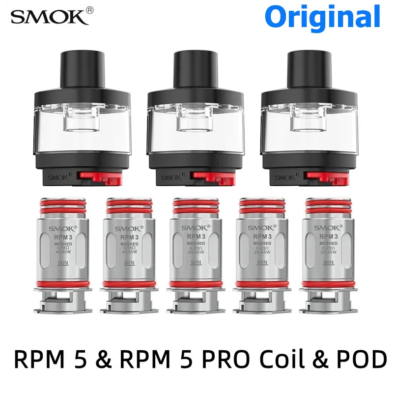 Original Smok Rpm 3 Coil Mesh 0.15ohm 0.23ohm Vaporizer For Electronic ...